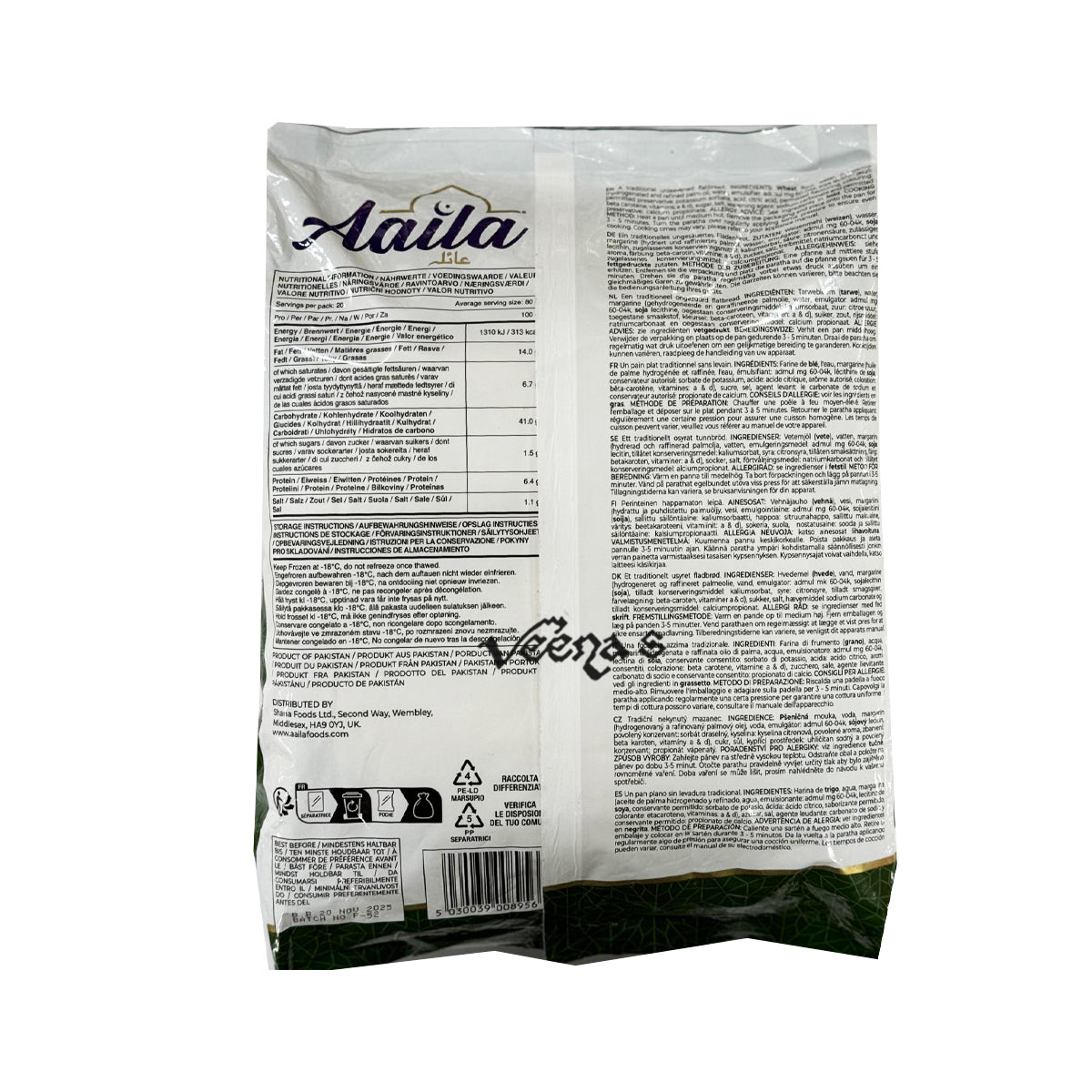 Buy Aaila Original Paratha (20 Parathas) 1.6kg Online in UK | Veena’s ...