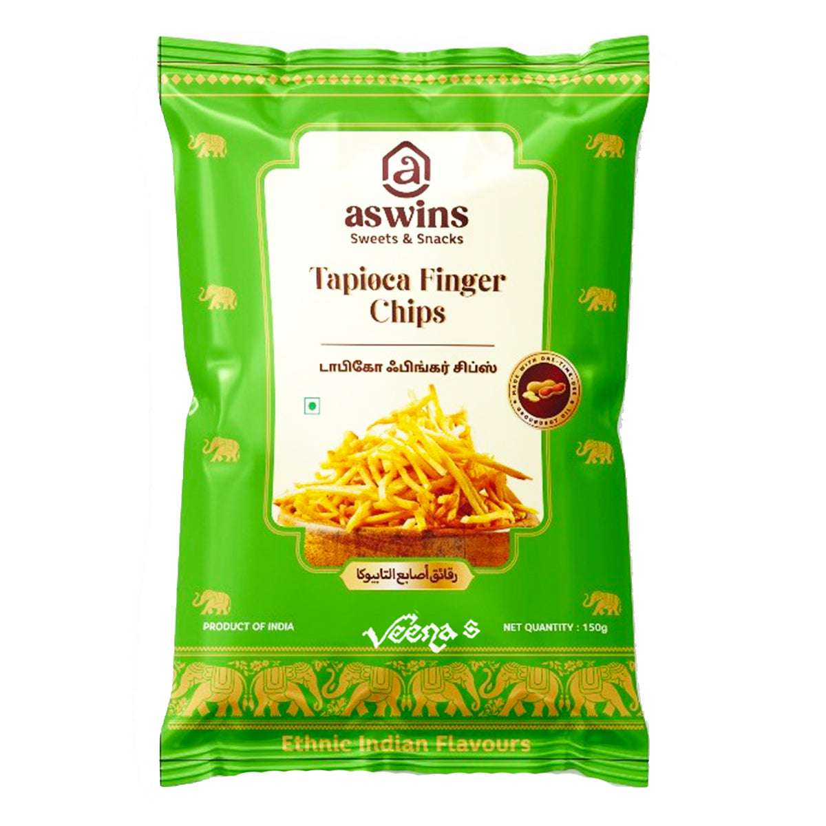 Buy Aswins Tapioca Finger Chips 150g Online in UK | Veena’s – veenas.com