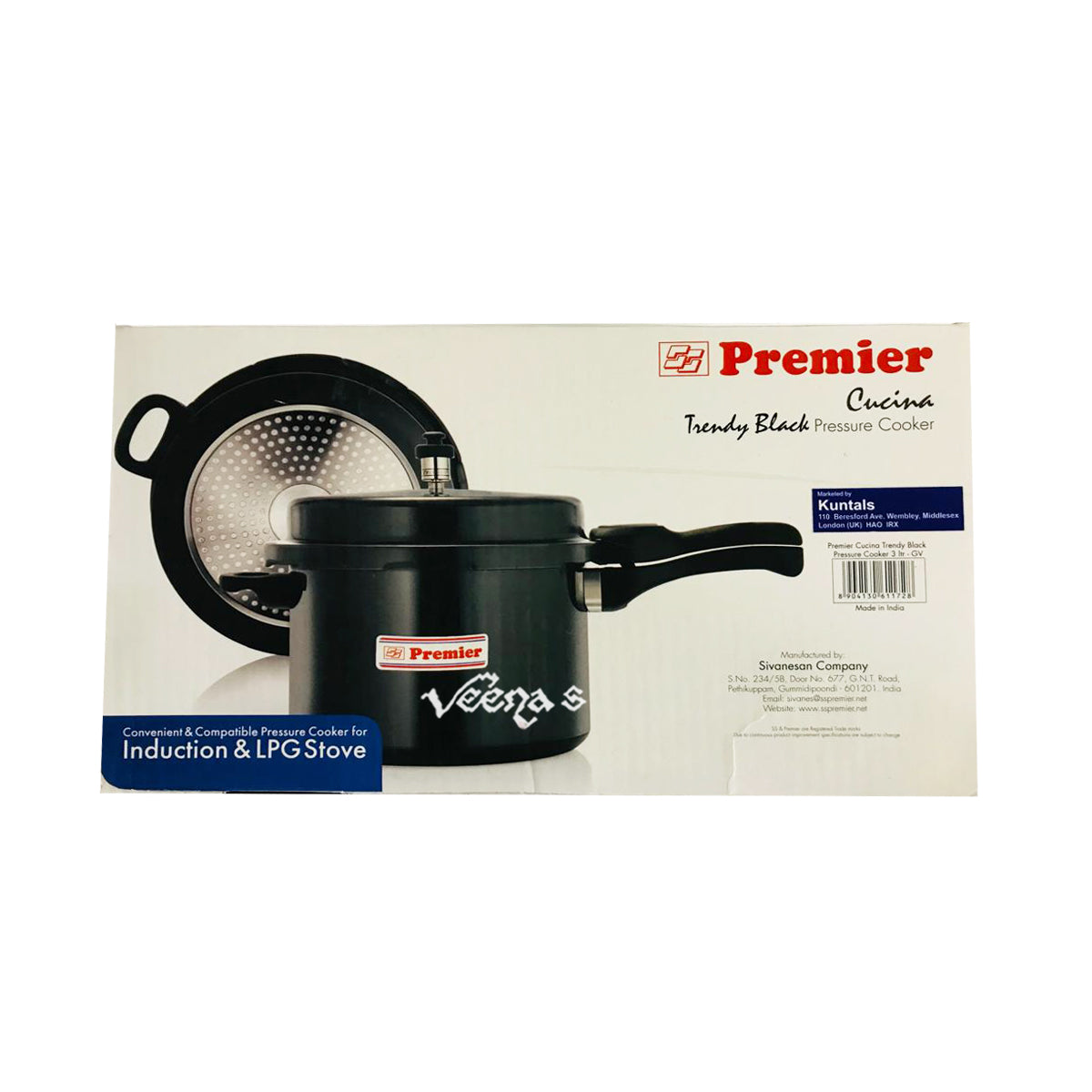 Premier Black Pressure Cooker 3 lit– veenas.com