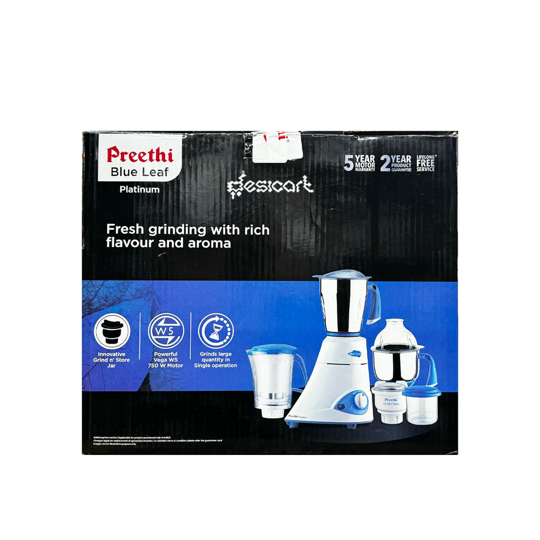 Buy Preethi Blue Leaf Platinum Plus Mixer Grinder 750W Online in the UK ...