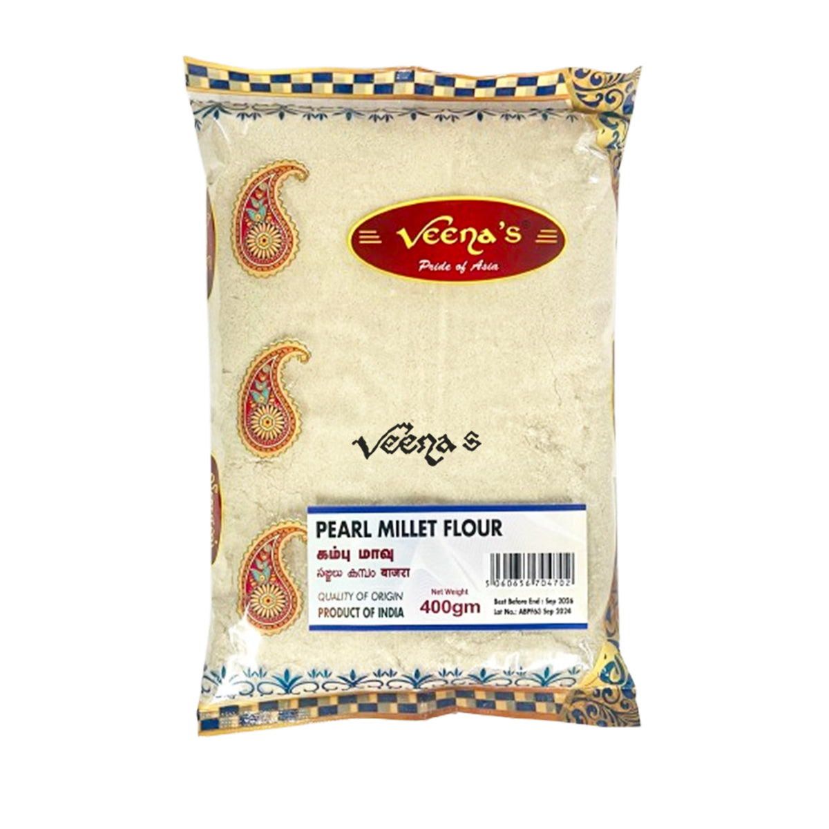 Buy Veena's Pearl Millet Flour (Kambu) 400g Online in UK | Veena’s ...
