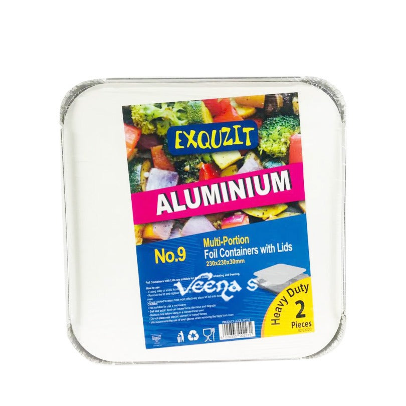 UDL Exquzit No.9 Multi Portion Foil Containers With Lids 2pcs (RPF10 ...